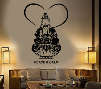 Vinyl Wall Decal Buddha Meditation Peace Calm Buddhism Stickers Unique ...