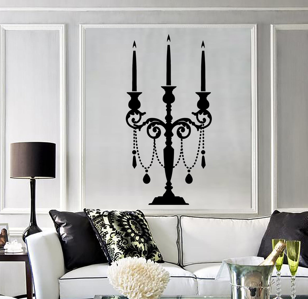 Vinyl Wall Decal Candlestick Vintage Candle Room Decoration Sticker Mu ...