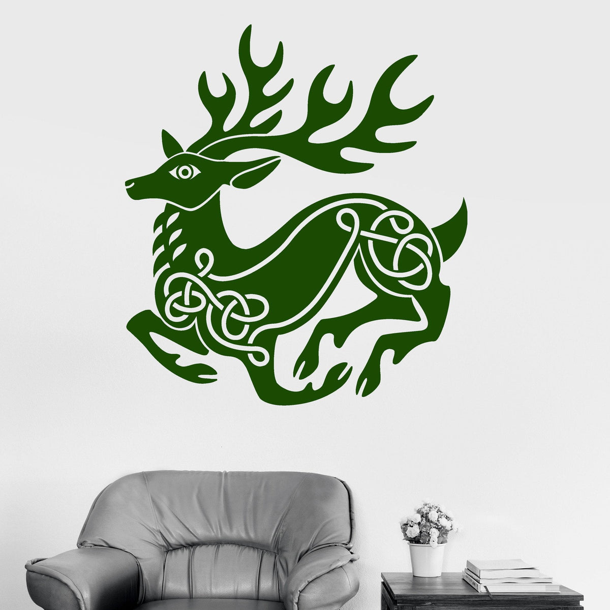 Vinyl Wall Decal Celtic Deer Pattern Animal Irish Art Ireland Stickers ...