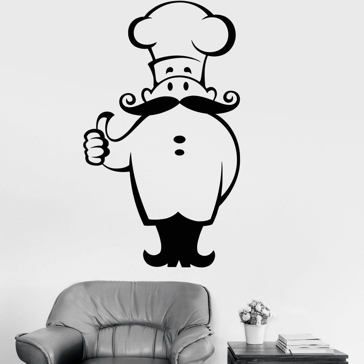 Vinyl Wall Decal Chef Restaurant Cook Kitchen Decor Stickers Mural Uni ...
