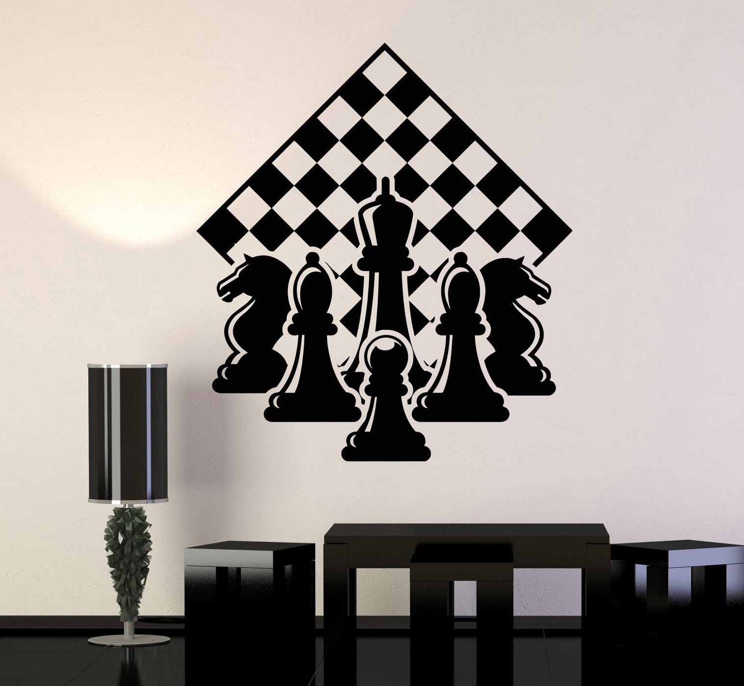 Vinyl Wall Decal Chess Player Piece Chessmen Chessboard Stickers Mural ...