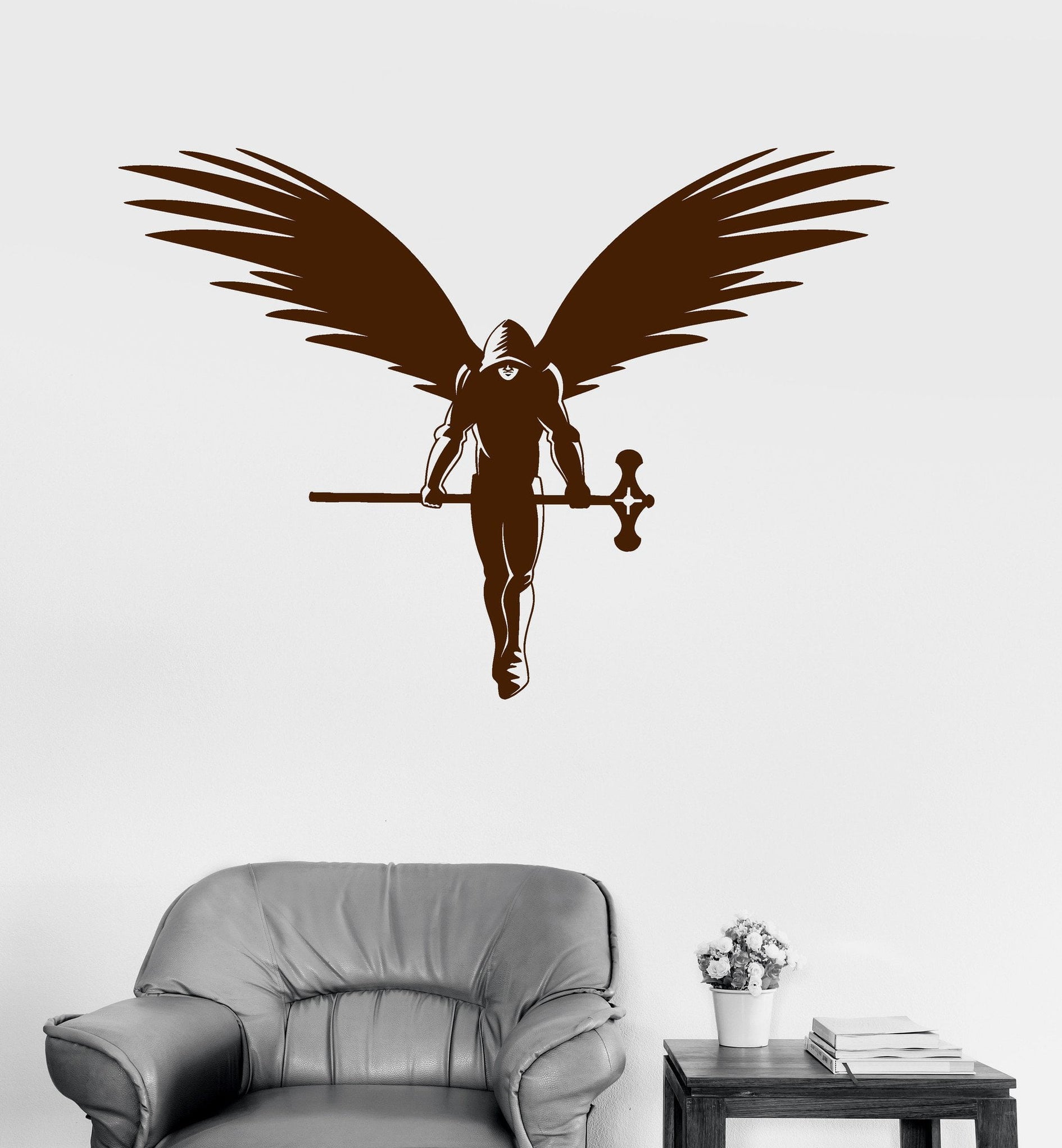 Vinyl Wall Decal Angel Warrior Fantasy Myth Art Kids Room Stickers Uni ...