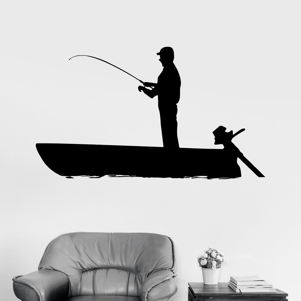 Vinyl Wall Decal Fisher Fisherman Fishing Men Hobbies Stickers Mural U ...