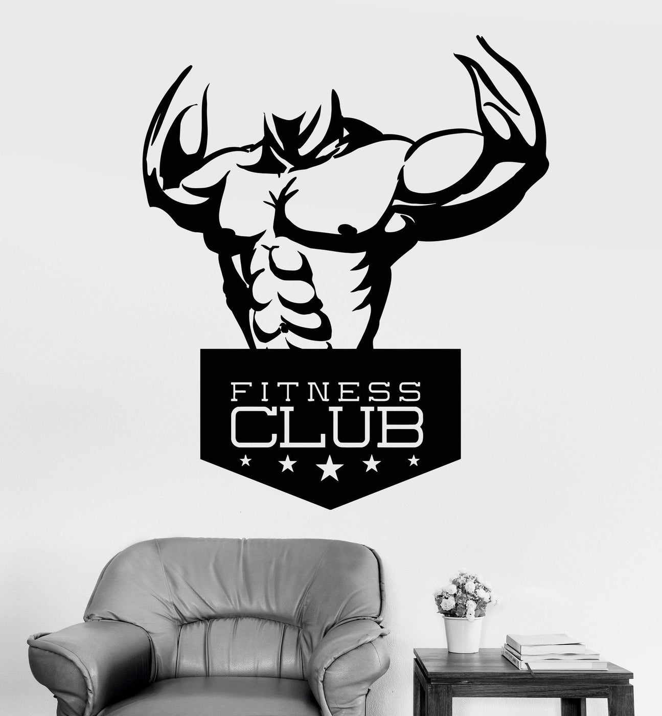Vinyl Wall Decal Fitness Club Gym Athletic Body Bodybuilding Sports St ...