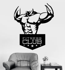 Vinyl Wall Decal Fitness Club Gym Athletic Body Bodybuilding Sports St ...