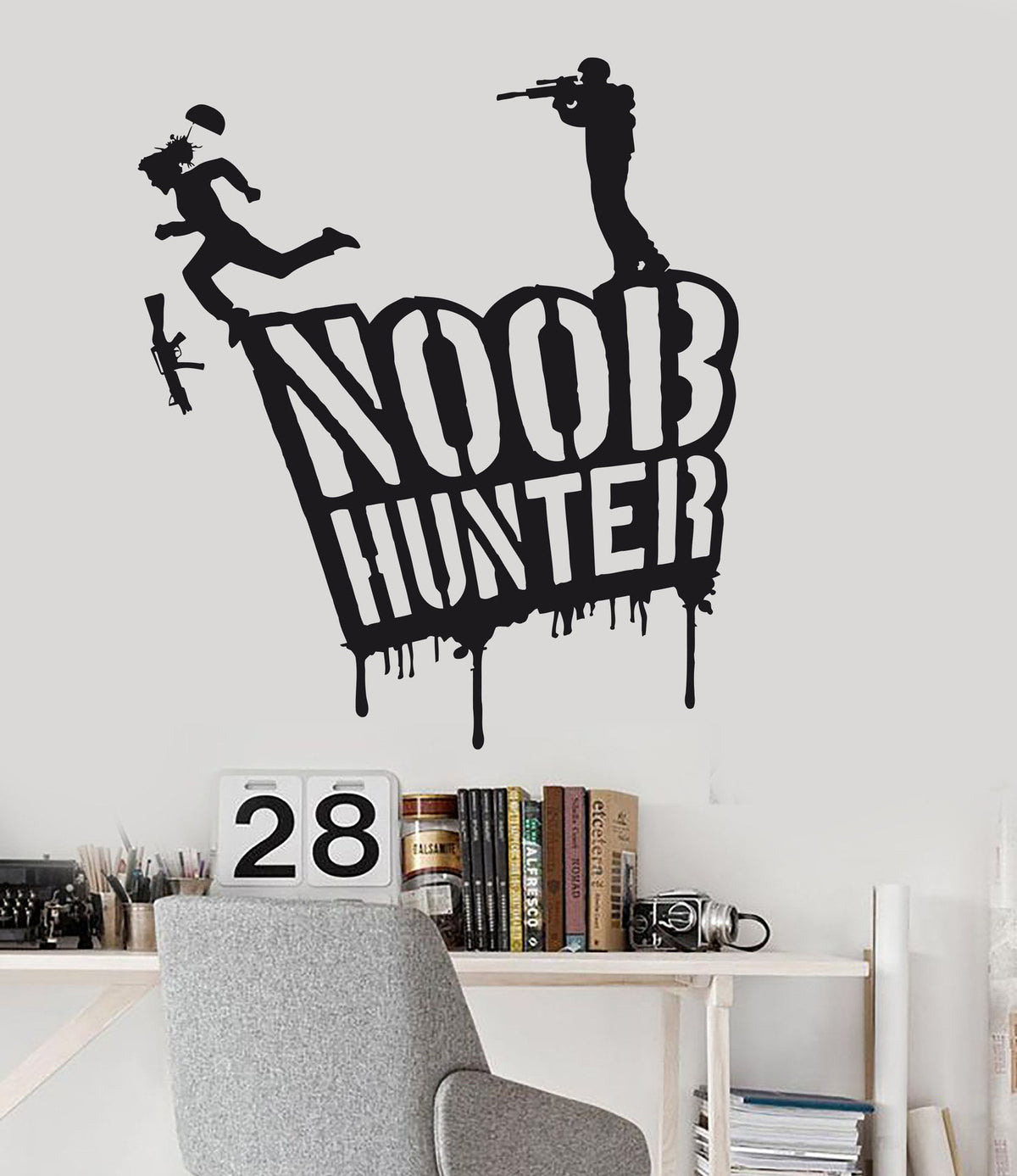 Vinyl Wall Decal Gamer Shooting Video Game Noob Hunter Stickers Unique ...