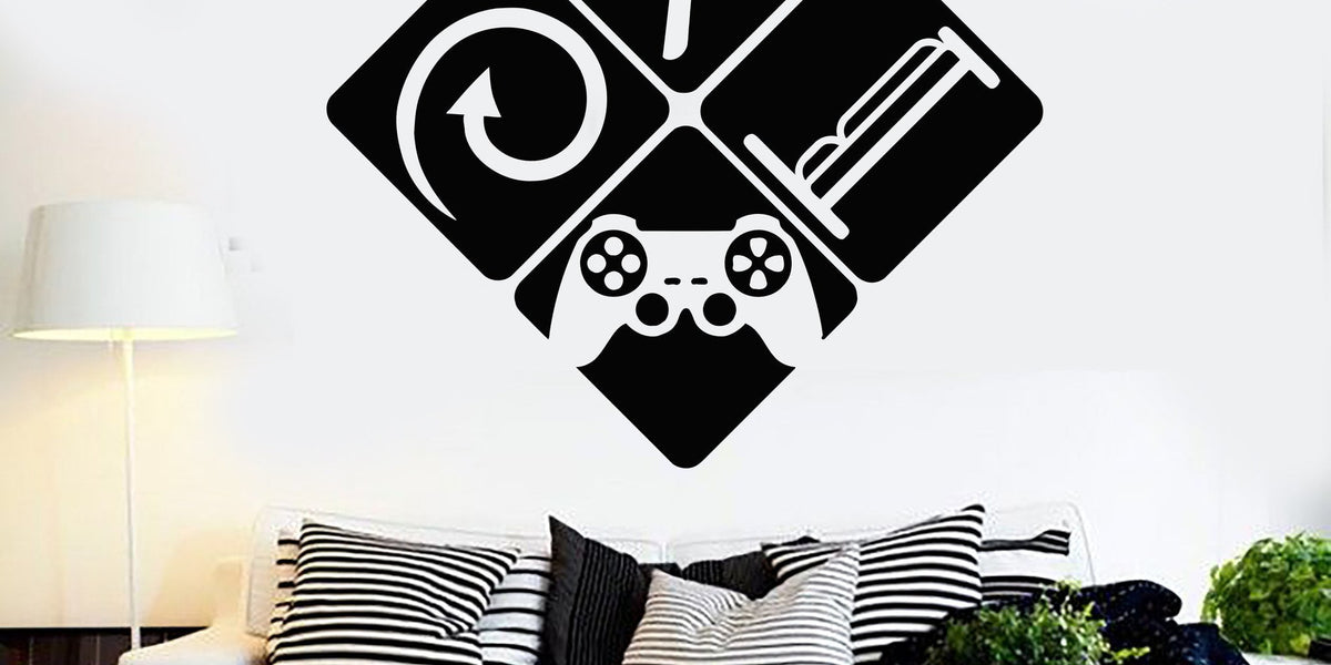 Vinyl Wall Decal Gamer Lifestyle Video Game Play Room Stickers Unique ...