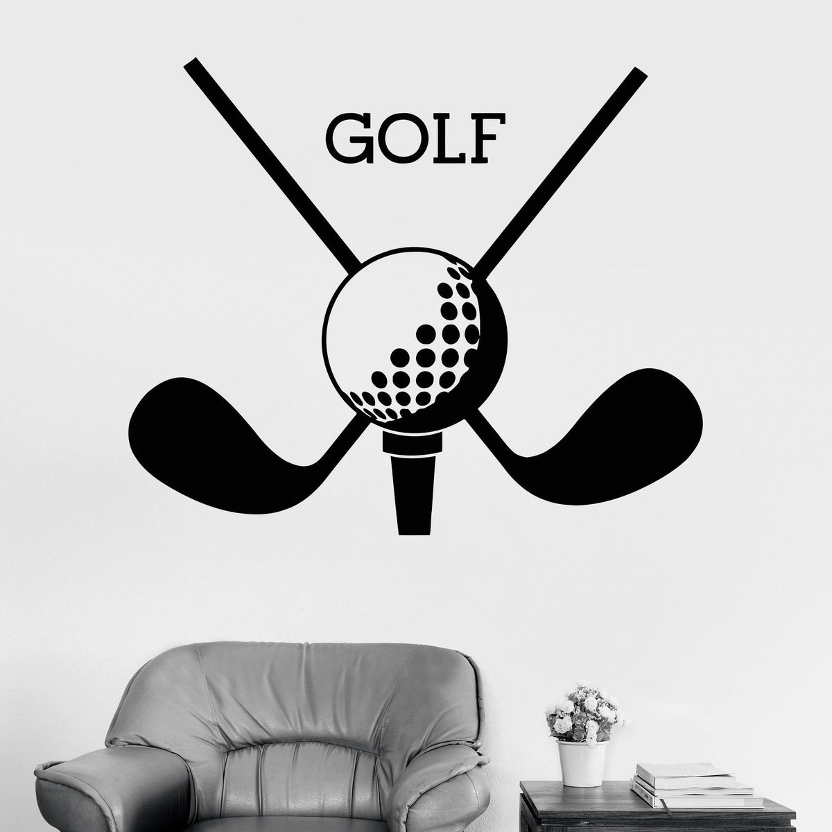 Vinyl Wall Decal Golf Club Sport Putters Ball Stickers Mural Unique Gi ...