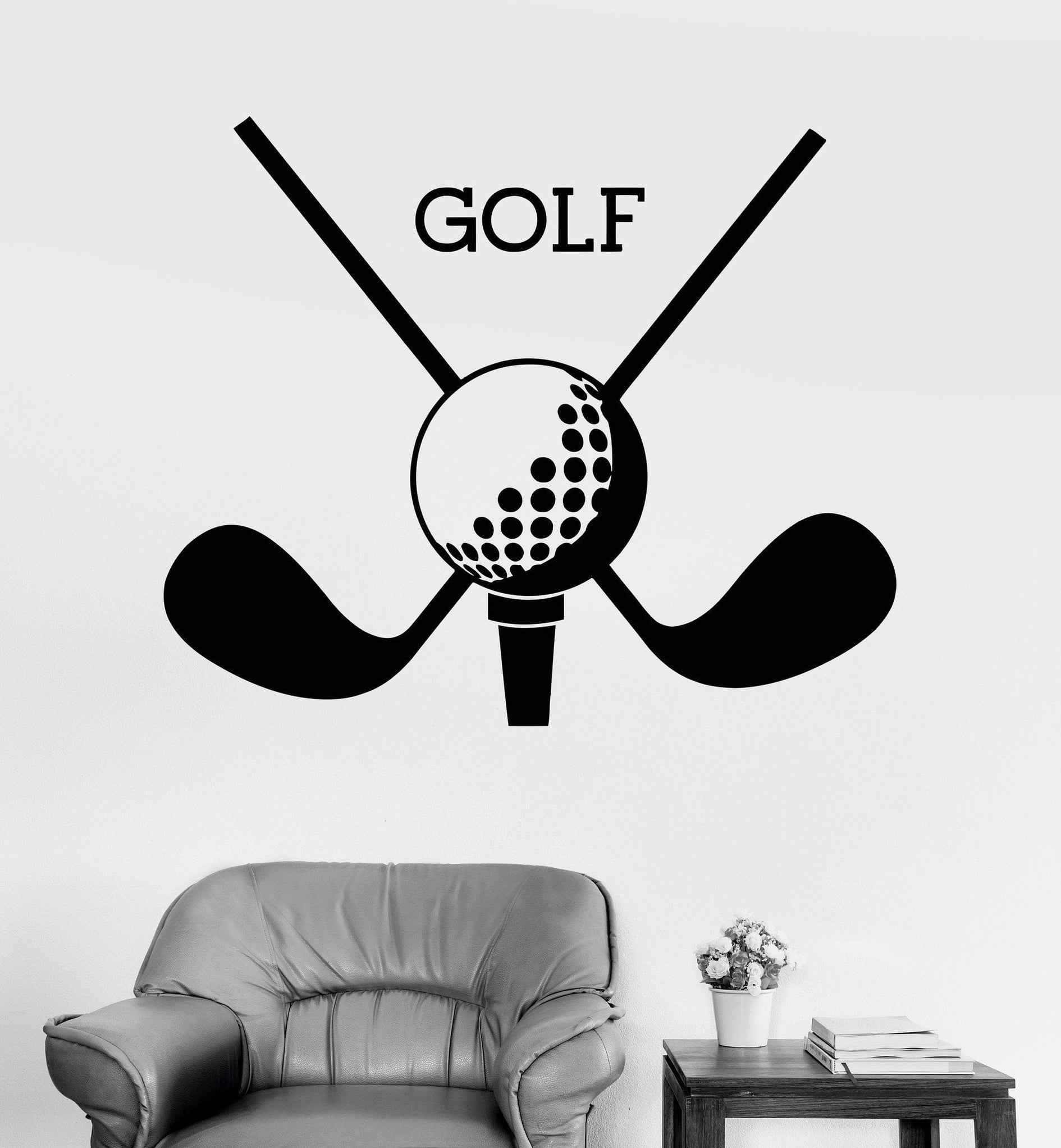 Vinyl Wall Decal Golf Club Sport Putters Ball Stickers Mural Unique Gi ...