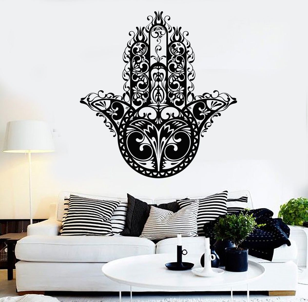 Vinyl Wall Decal Hamsa Protective Room Amulet Talisman Stickers Mural ...