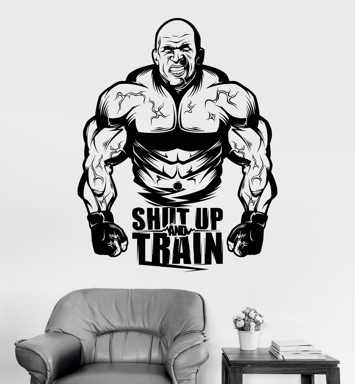Vinyl Wall Decal Gym Muscled Bodybuilding Quote Stickers Unique Gift ...