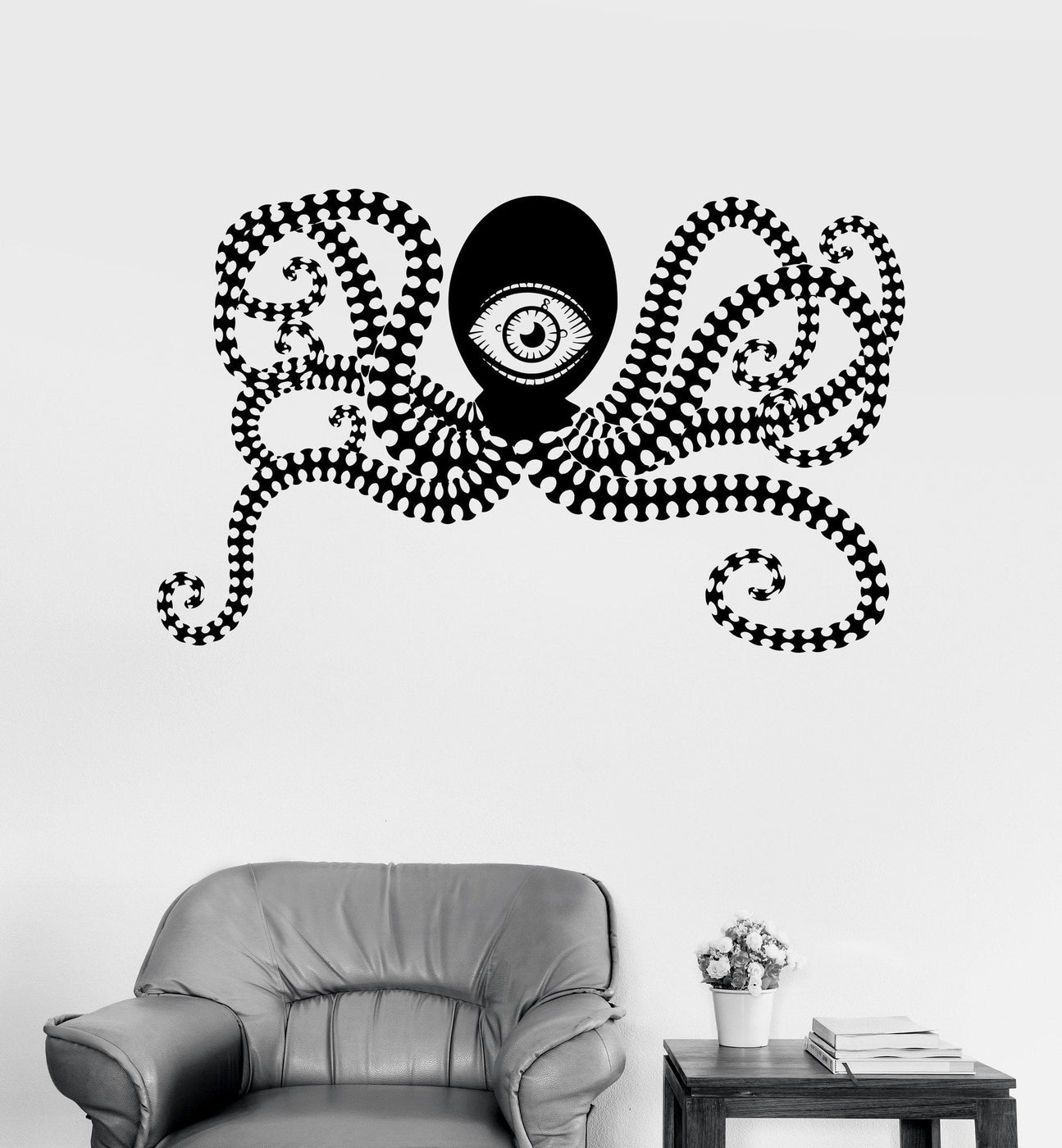 Vinyl Wall Decal Octopus Tentacles Eye Marine Ocean Decor Stickers Uni ...