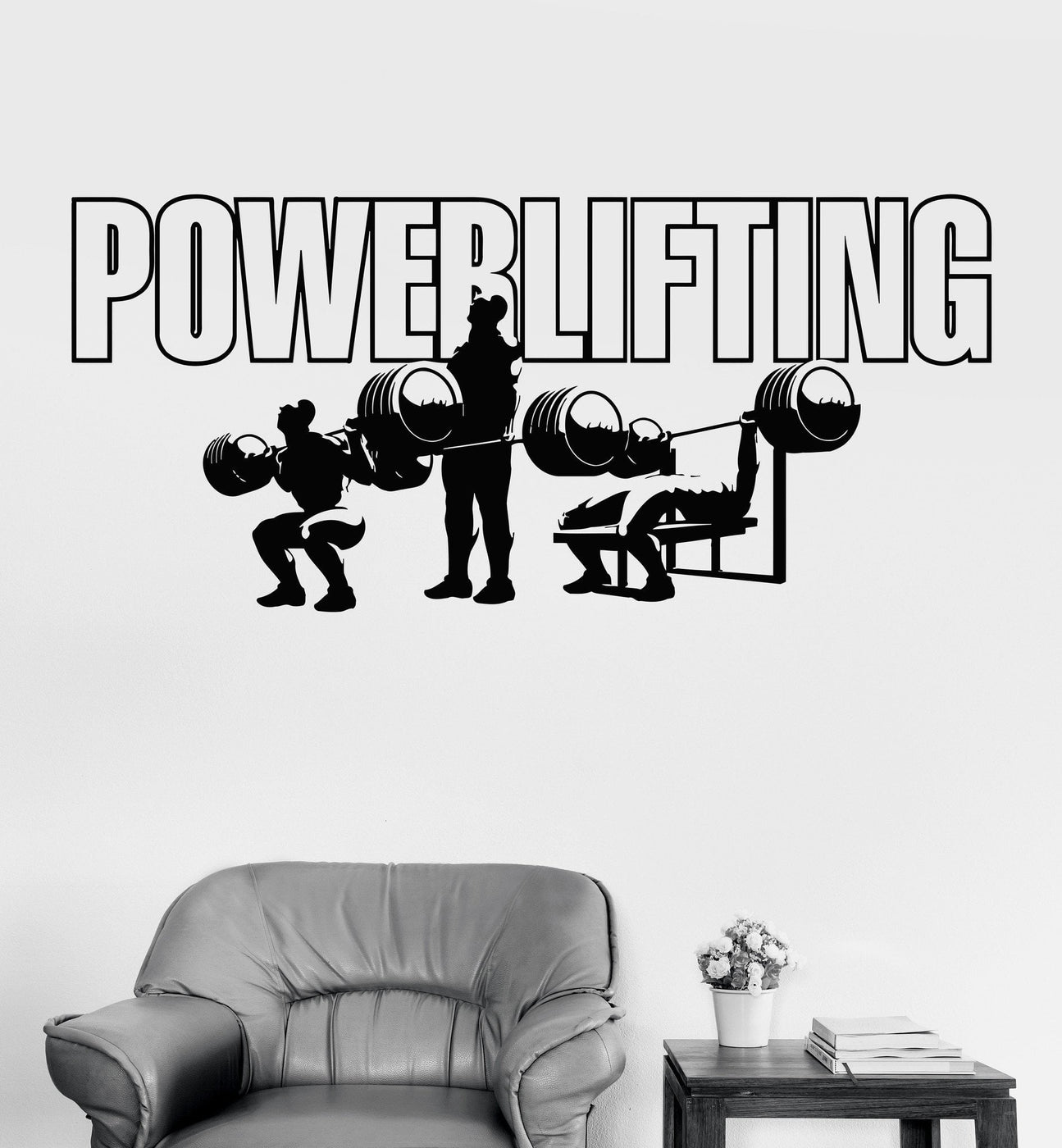 Vinyl Wall Decals Powerlifting Gym Sports Bodybuilding Stickers Unique ...