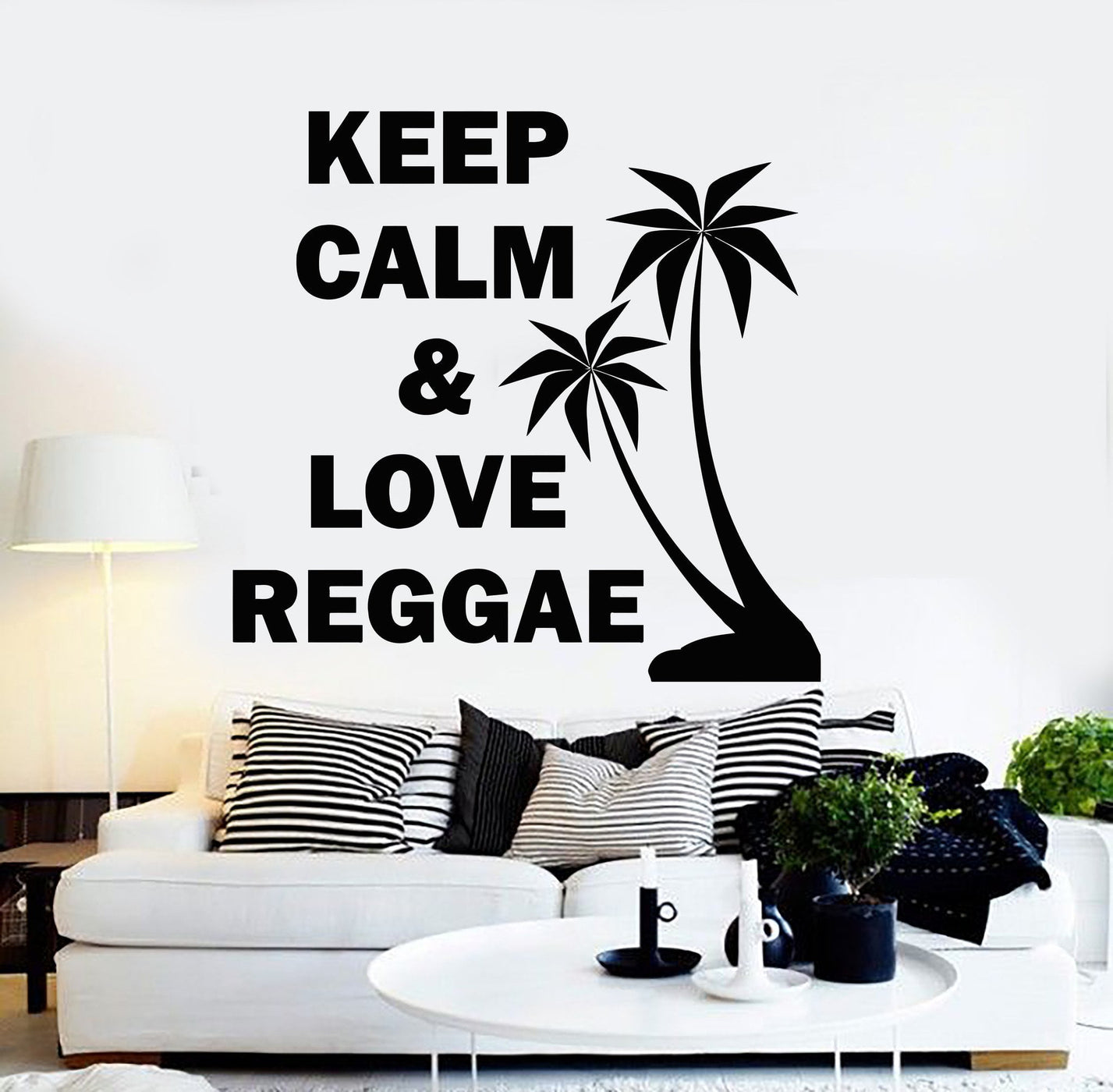 Vinyl Wall Decal Reggae Music Rastafari Quote Palm Stickers Unique Gif ...