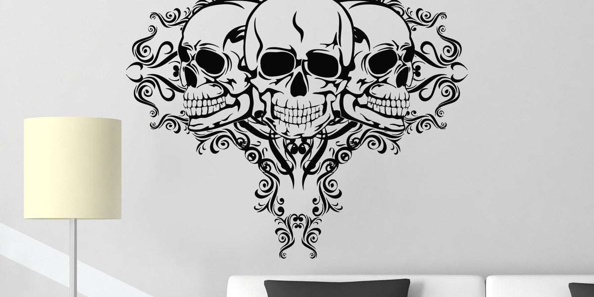 Vinyl Wall Decal Skulls Dead Patterns Horror Room Stickers Mural Uniqu ...
