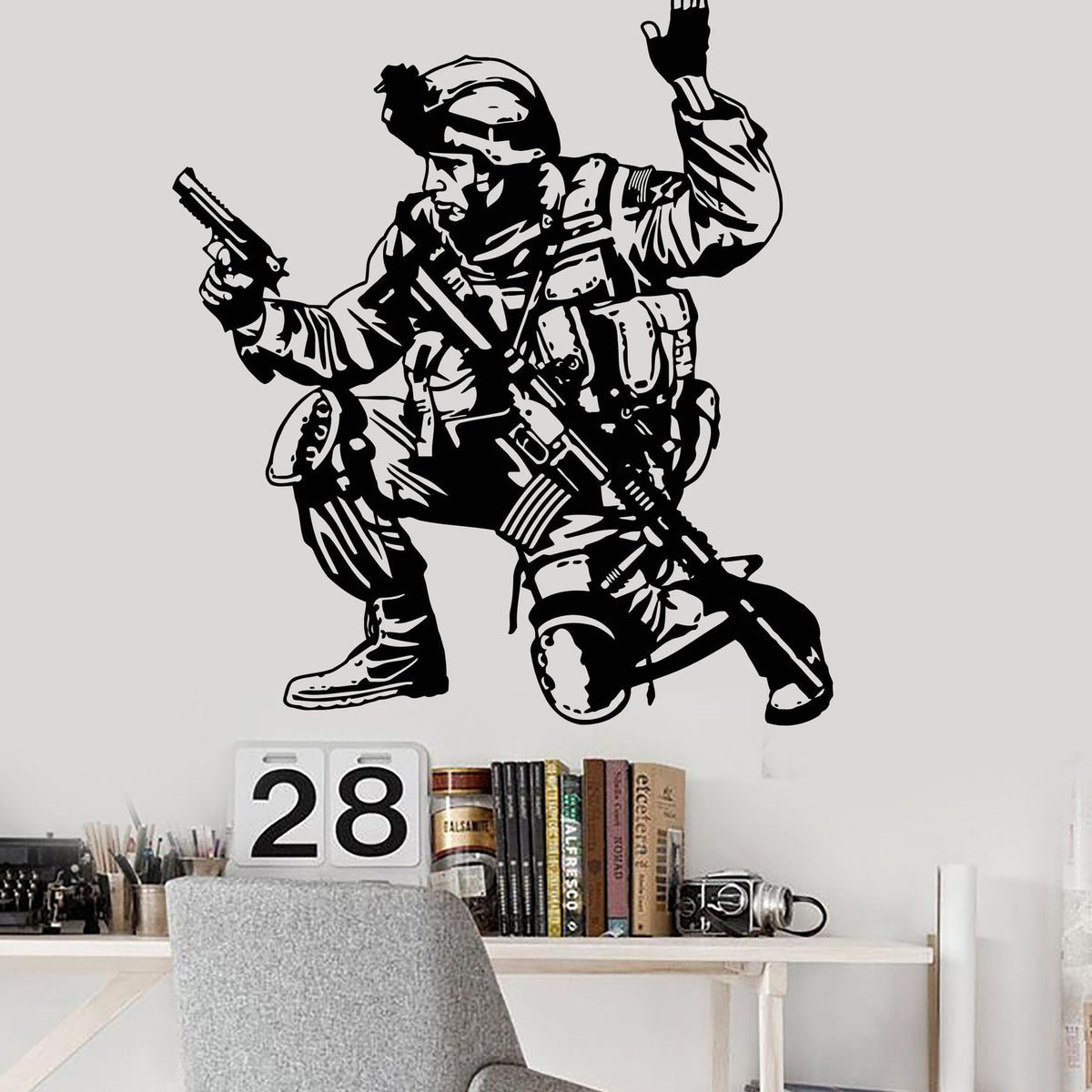 Vinyl Wall Decal Soldier Military War Boys Room Special Forces Sticker ...