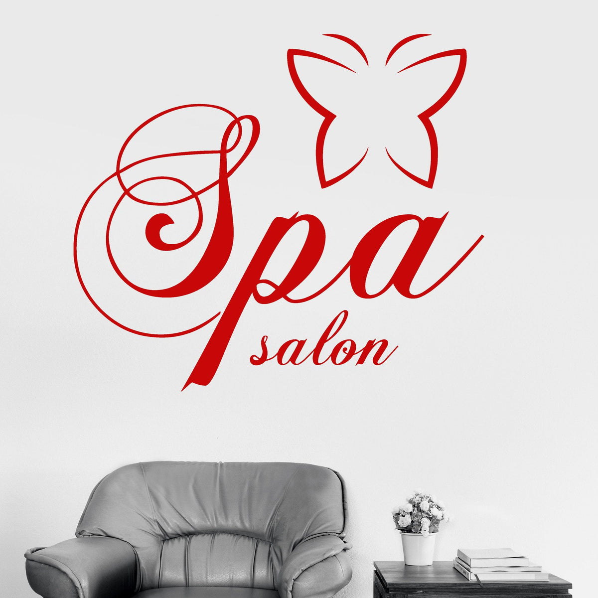 Vinyl Wall Decal Spa Salon Logo Butterfly Beauty Woman Stickers Unique ...