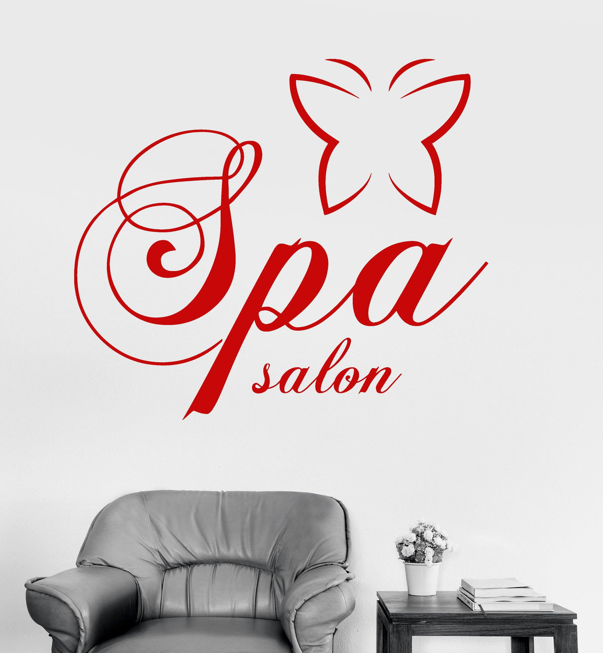 Vinyl Wall Decal Spa Salon Logo Butterfly Beauty Woman Stickers Unique ...