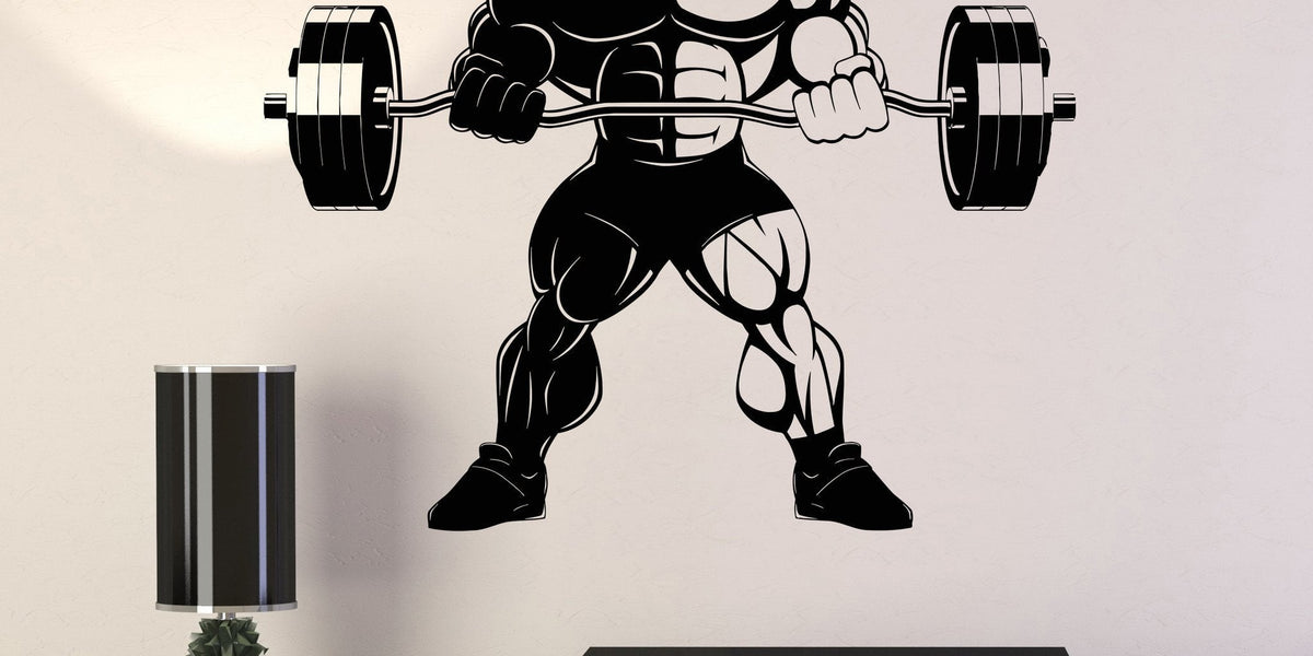 Vinyl Wall Decal Muscled Strongman Motivation Gym Fitness Stickers Uni ...