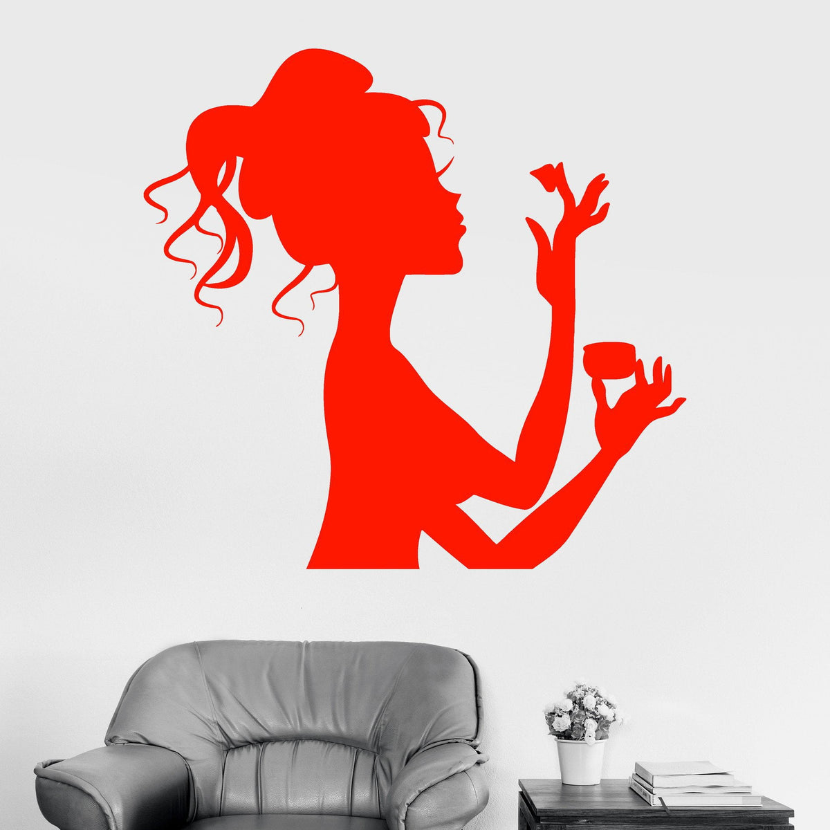 Vinyl Wall Decal Makeup Cosmetics Spa Salon Beauty Woman Girl Stickers ...