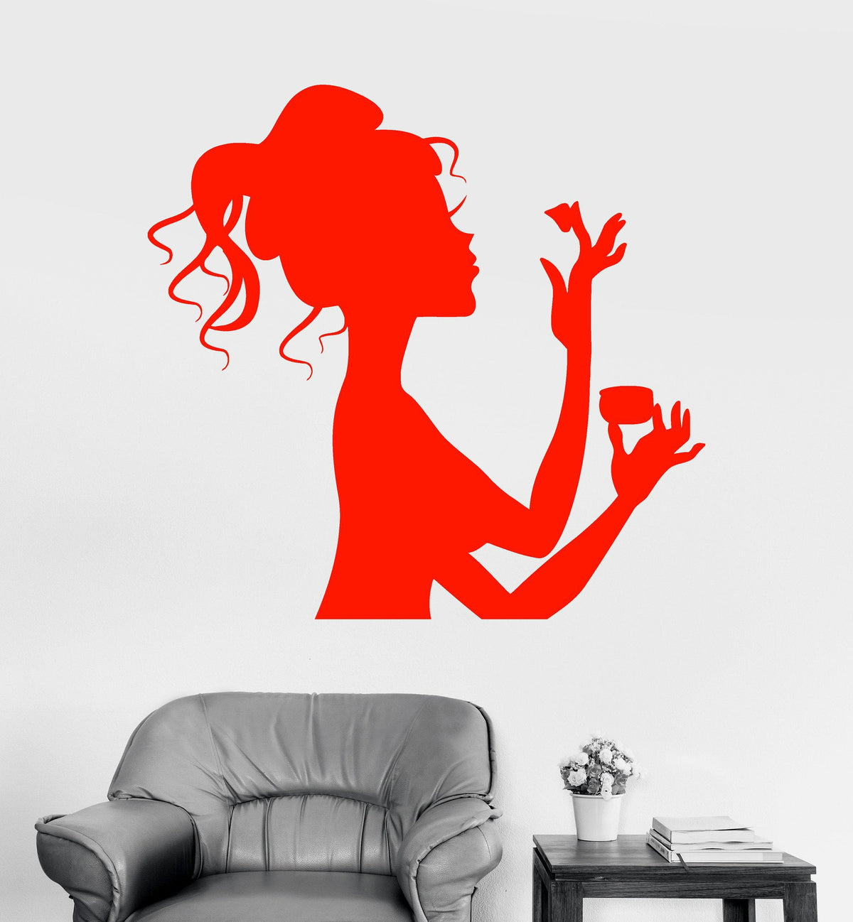 Vinyl Wall Decal Makeup Cosmetics Spa Salon Beauty Woman Girl Stickers ...
