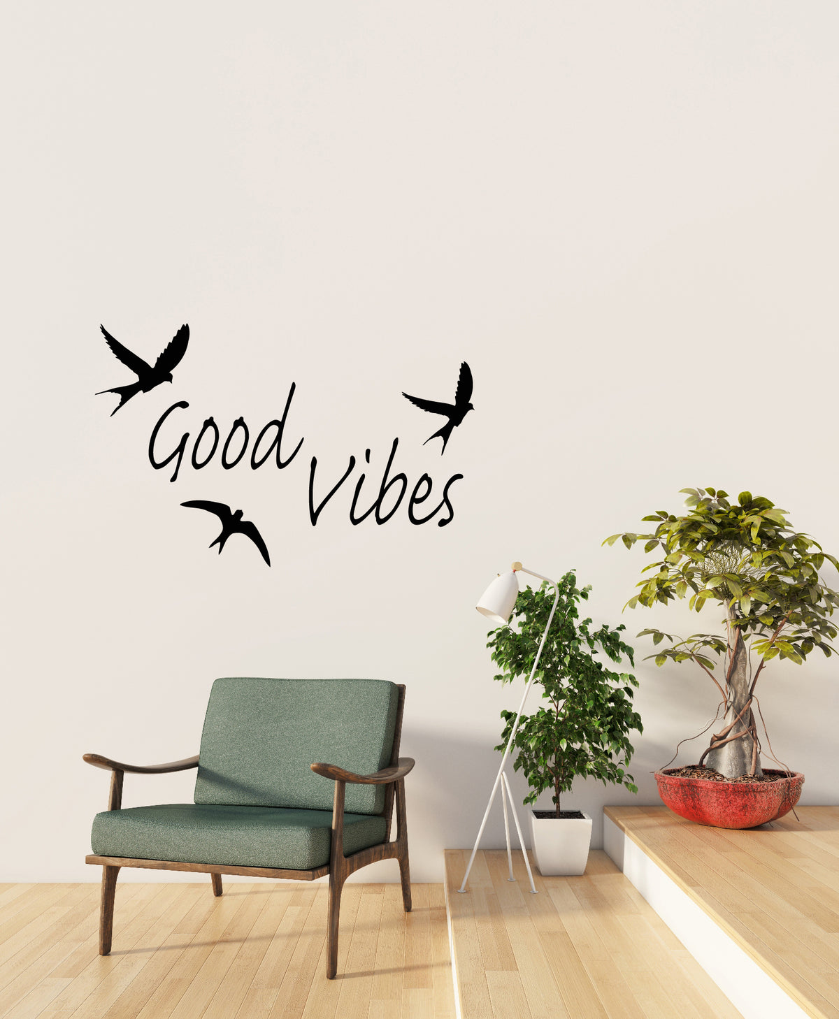 Vinyl Wall Decal Good Vibes Positive Words Inspiration Meditation Room ...