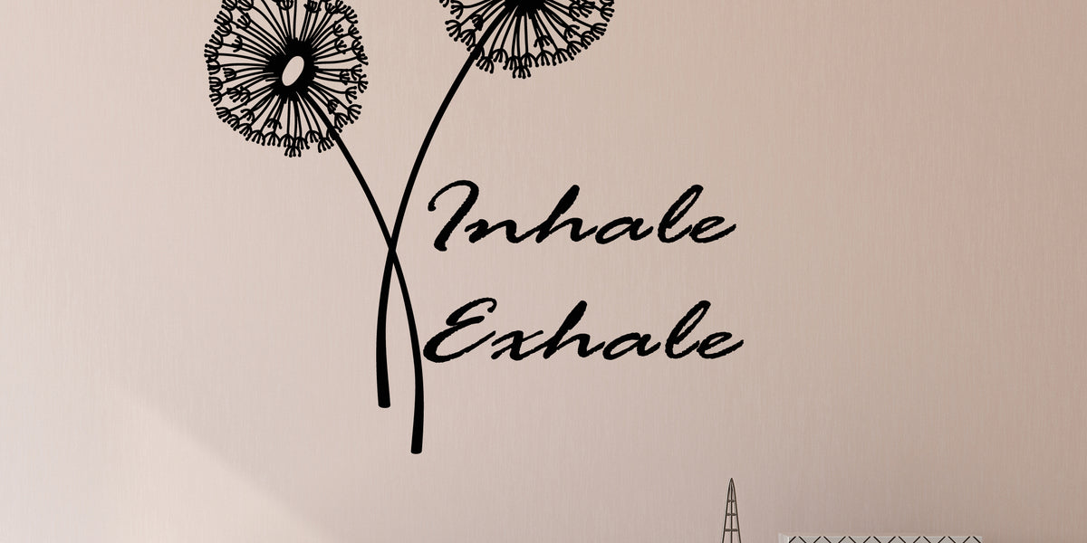 Vinyl Wall Decal Inhale Exhale Words Quote For Yoga Meditation Room De ...