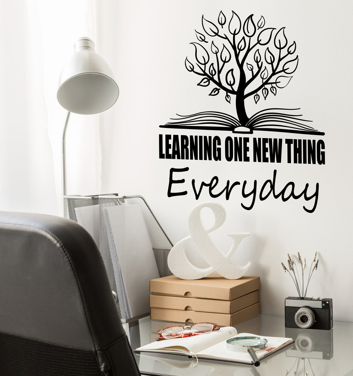 Vinyl Wall Decal Quote Learning New Thing Education Library Decor Open ...