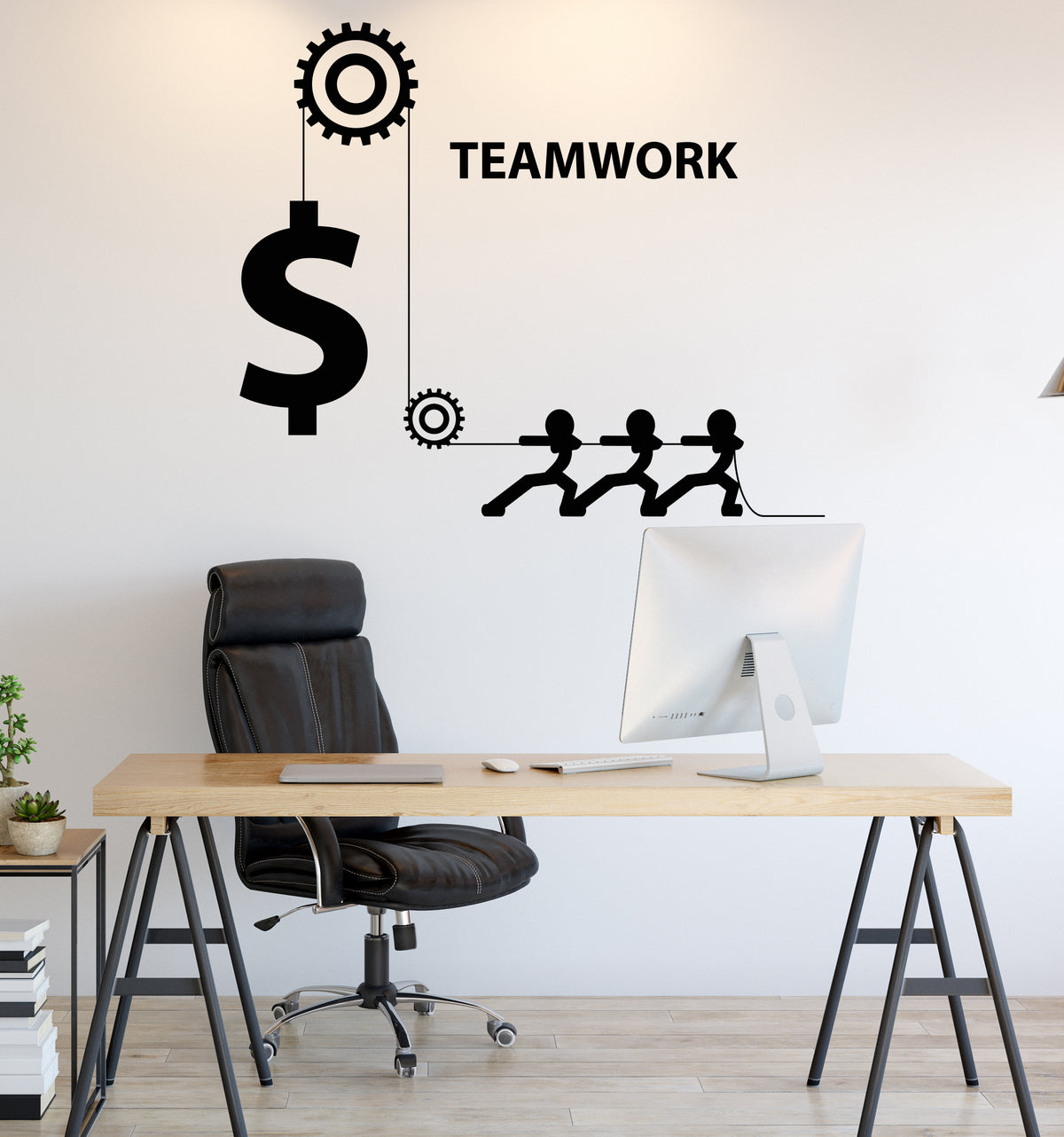 Vinyl Wall Decal Teamwork Business Logo Decor For Office Gear Sticker ...