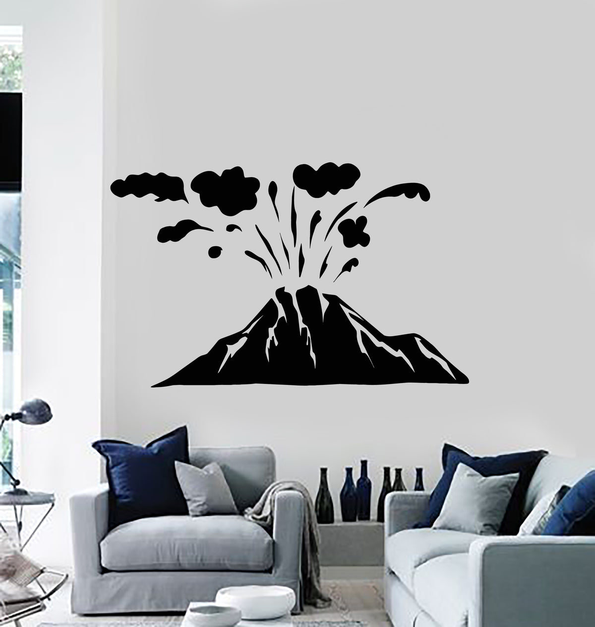 Vinyl Wall Decal Volcanic Eruption Mountain Nature Dangerous Stickers ...