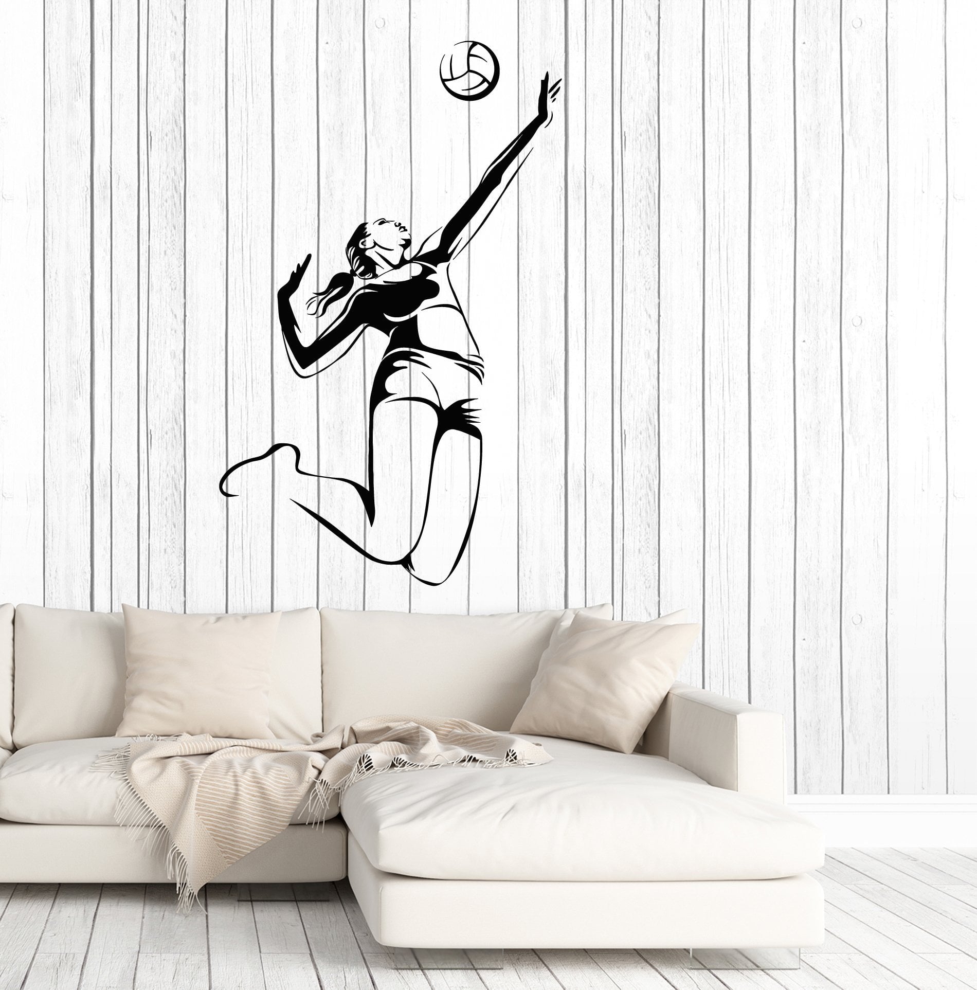 Vinyl Wall Decal Volleyball Player Sports Girl Beach Art Decor Sticker ...