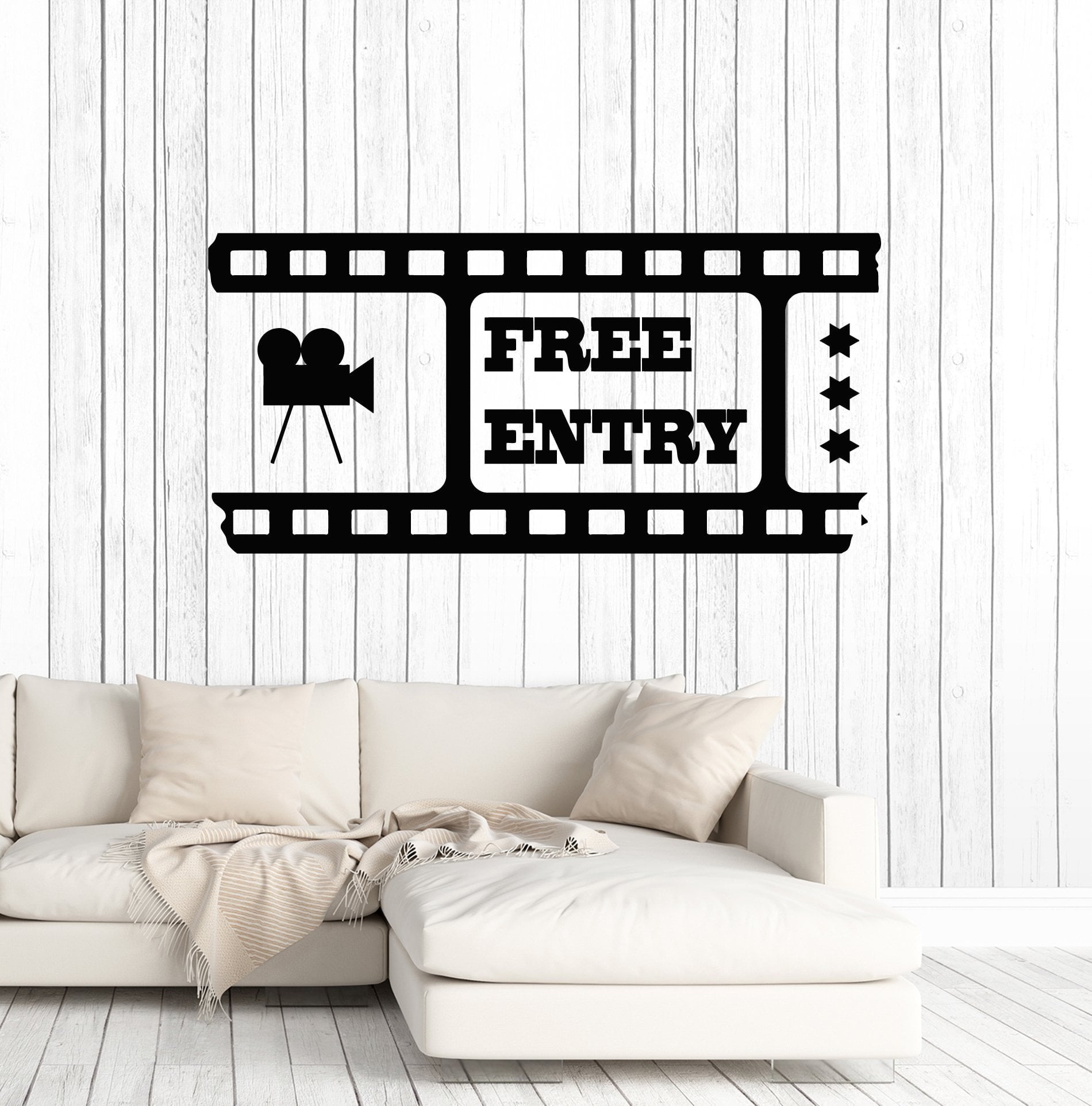 Vinyl Wall Decal Media Room Decor Filmstrip Cinema Movie Art Stickers ...