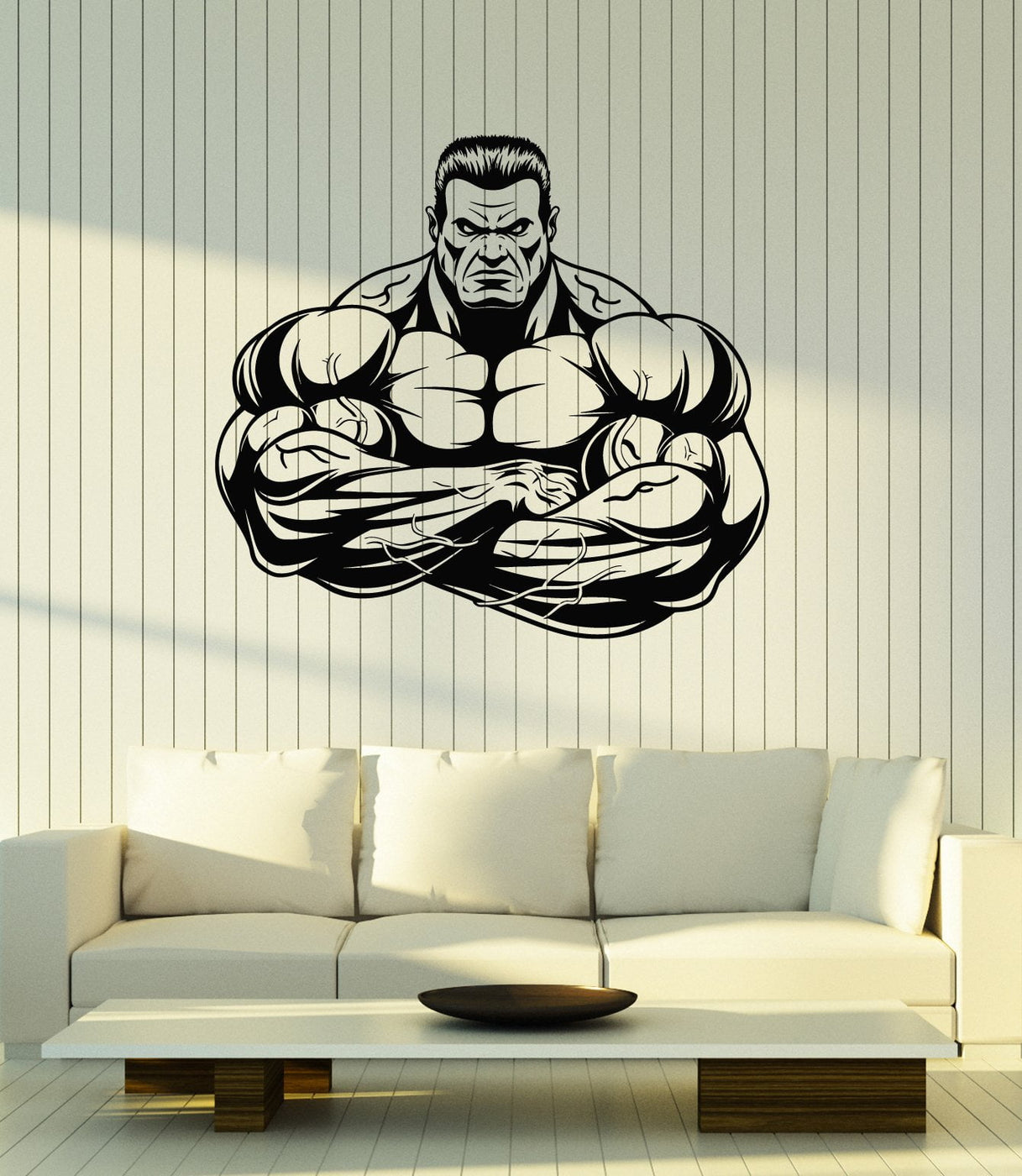 Vinyl Wall Decal Muscled Gym Muscular Man Bodybuilding Fitness Sticker ...