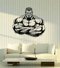 Vinyl Wall Decal Muscled Gym Muscular Man Bodybuilding Fitness Sticker ...