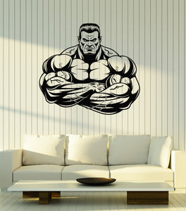 Vinyl Wall Decal Muscled Gym Muscular Man Bodybuilding Fitness Sticker ...