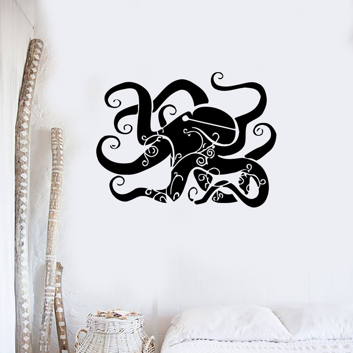 Wall Vinyl Sticker Decal Octopus Sea Ocean Marine Decor Sand Beach Hou ...