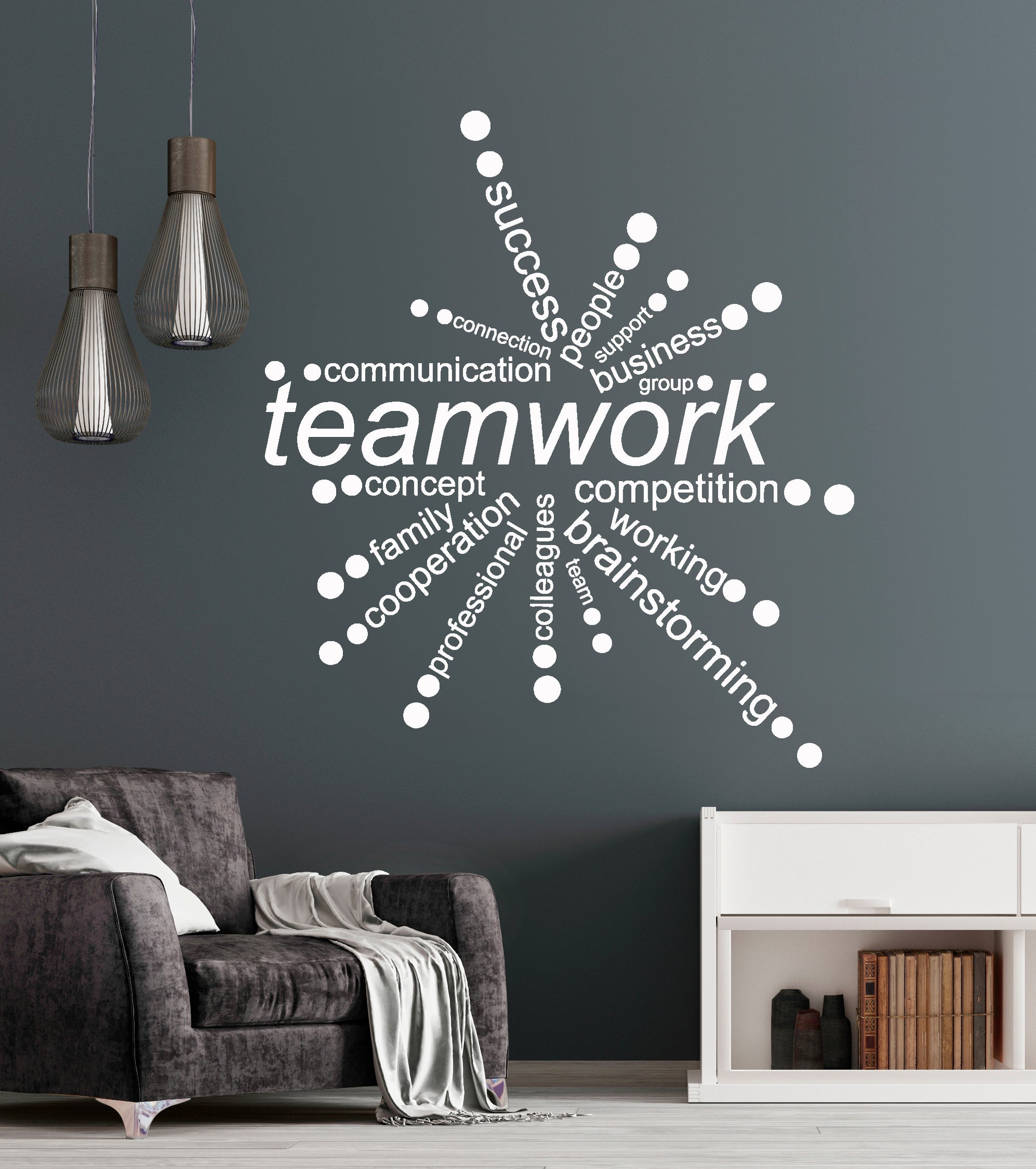 Vinyl Wall Decal Teamwork Words Office Quote Decor Business ...