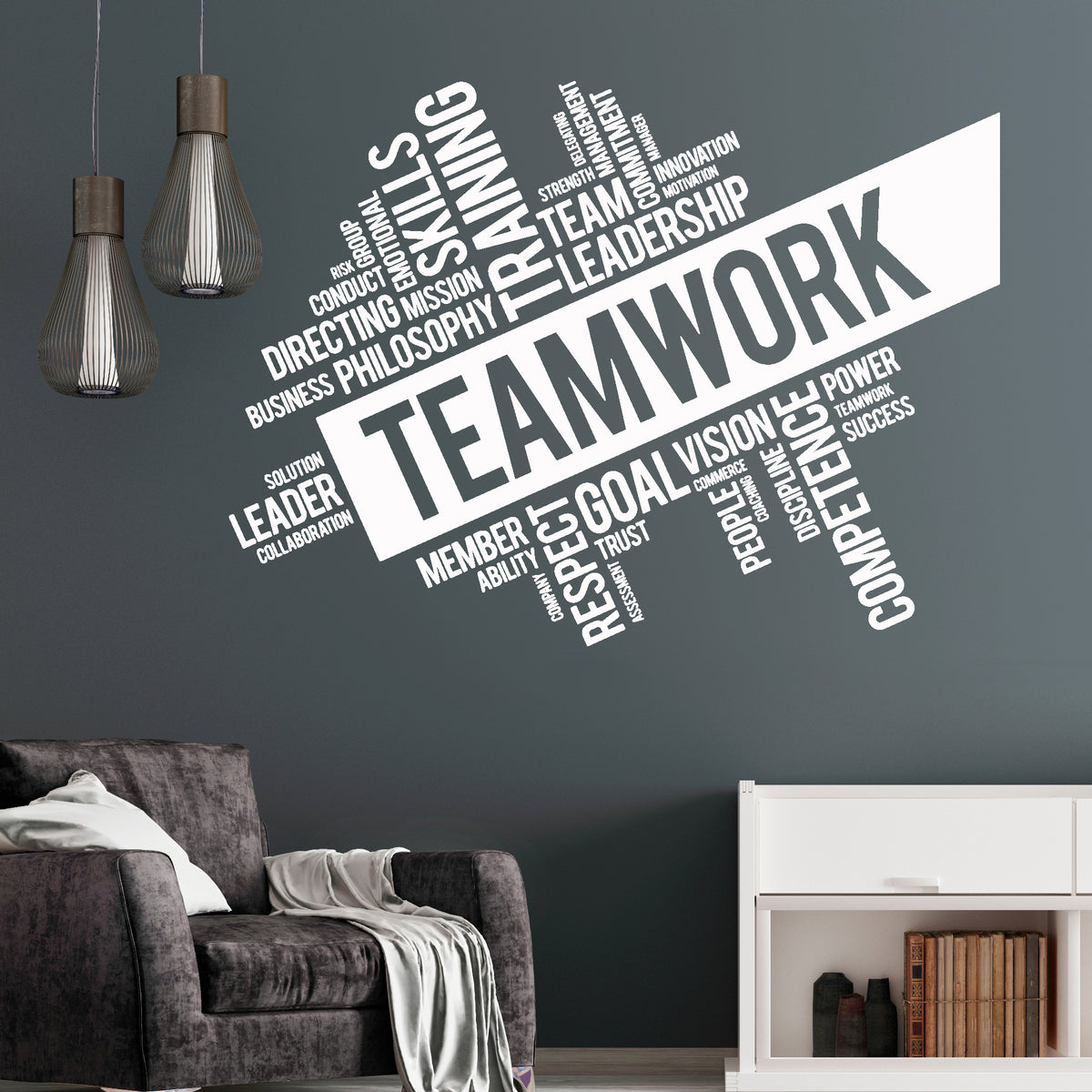 Office Teamwork Vinyl Wall Decal Word Quote Cloud Success ...