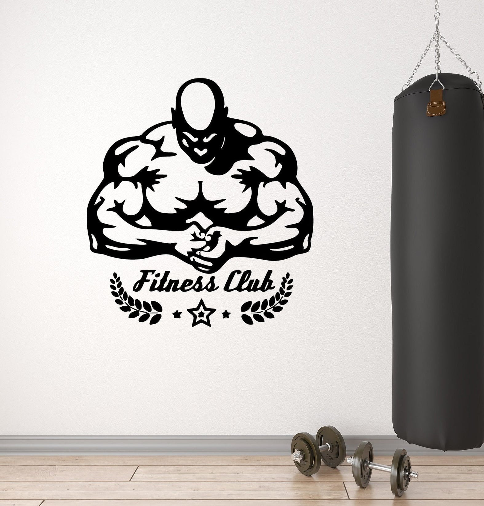 Wall Stickers Vinyl Decal Fitness Club Bodybuilding Iron Sport Gym Uni ...