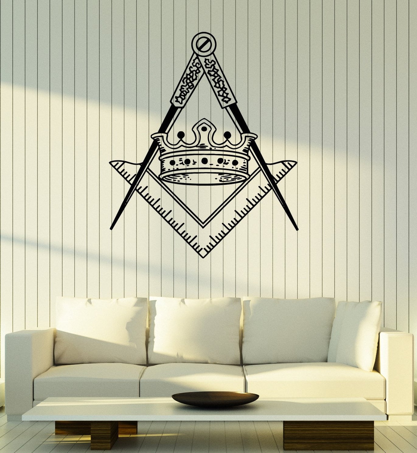 Vinyl Wall Decal Freemason Masonic Art Conspiracy Theory Stickers Mura ...