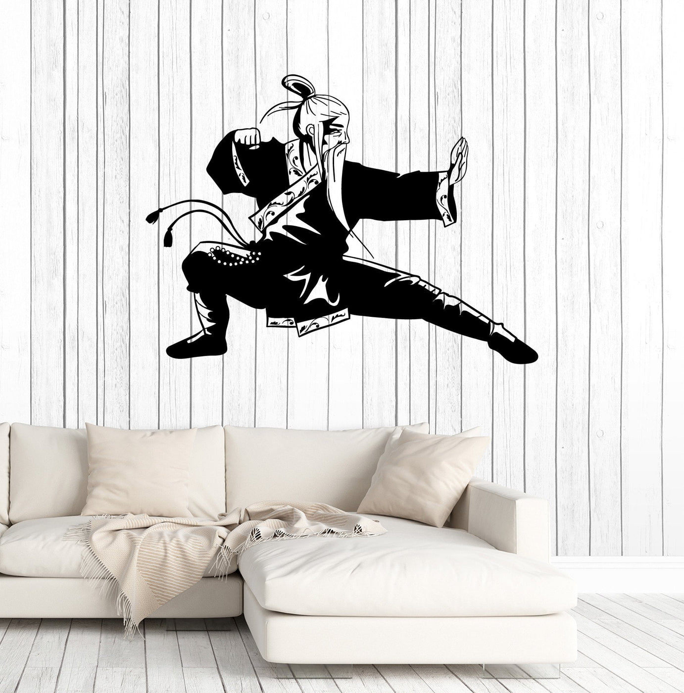 Vinyl Wall Decal Old Kung Fu Warrior Master Martial Arts Asian Sticker ...
