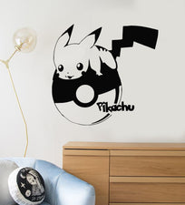 Vinyl Wall Decal Pikachu Funny Art Decor for Kids Room Pokemon Sticker ...
