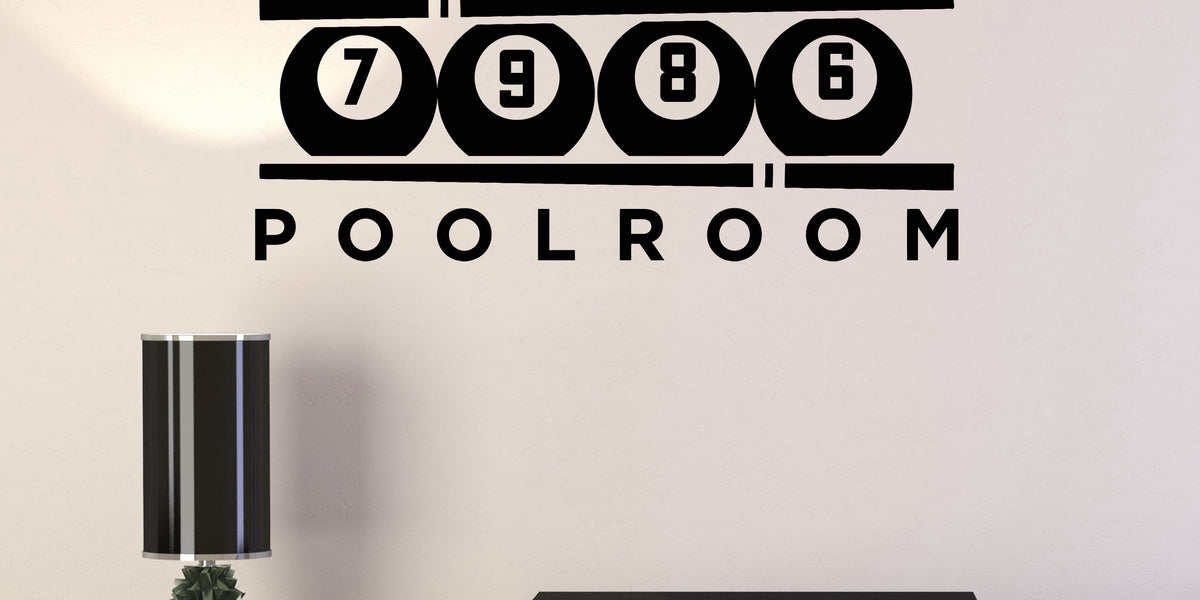 Vinyl Wall Decal Poolroom Billiard Club Decor Balls Cue Stickers Mural ...