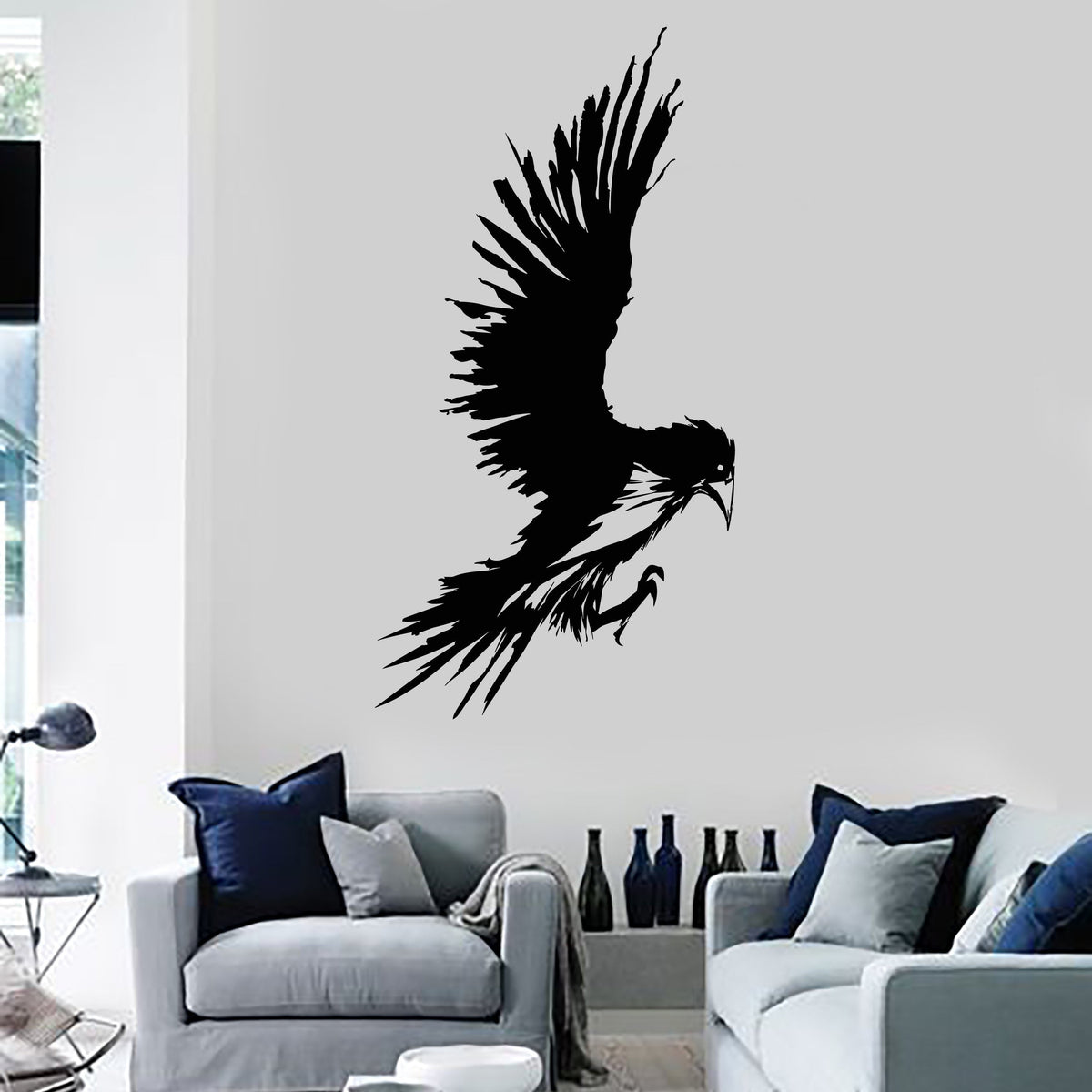 Vinyl Wall Decal Raven Bird Cool Teen Room Child Art Decor Stickers Mu ...