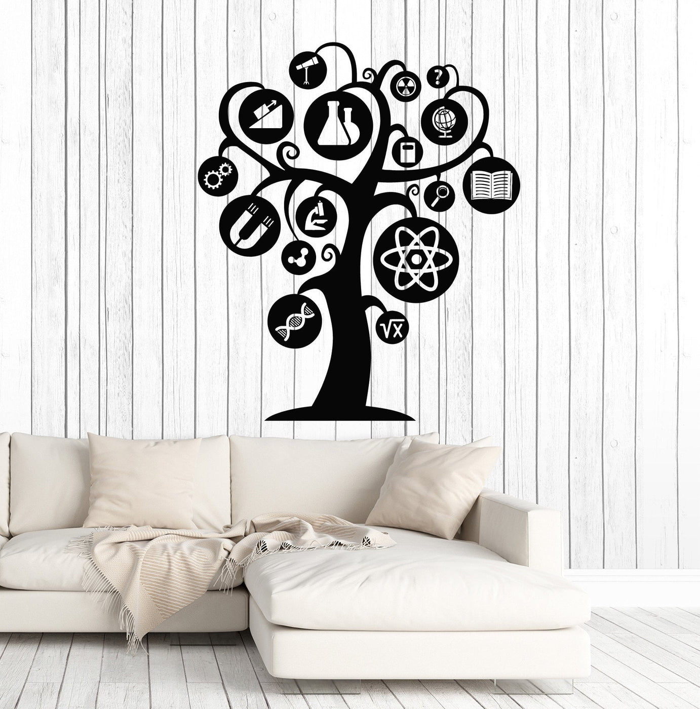Vinyl Wall Decal Scientific Tree Science Lab School Scientist Stickers ...