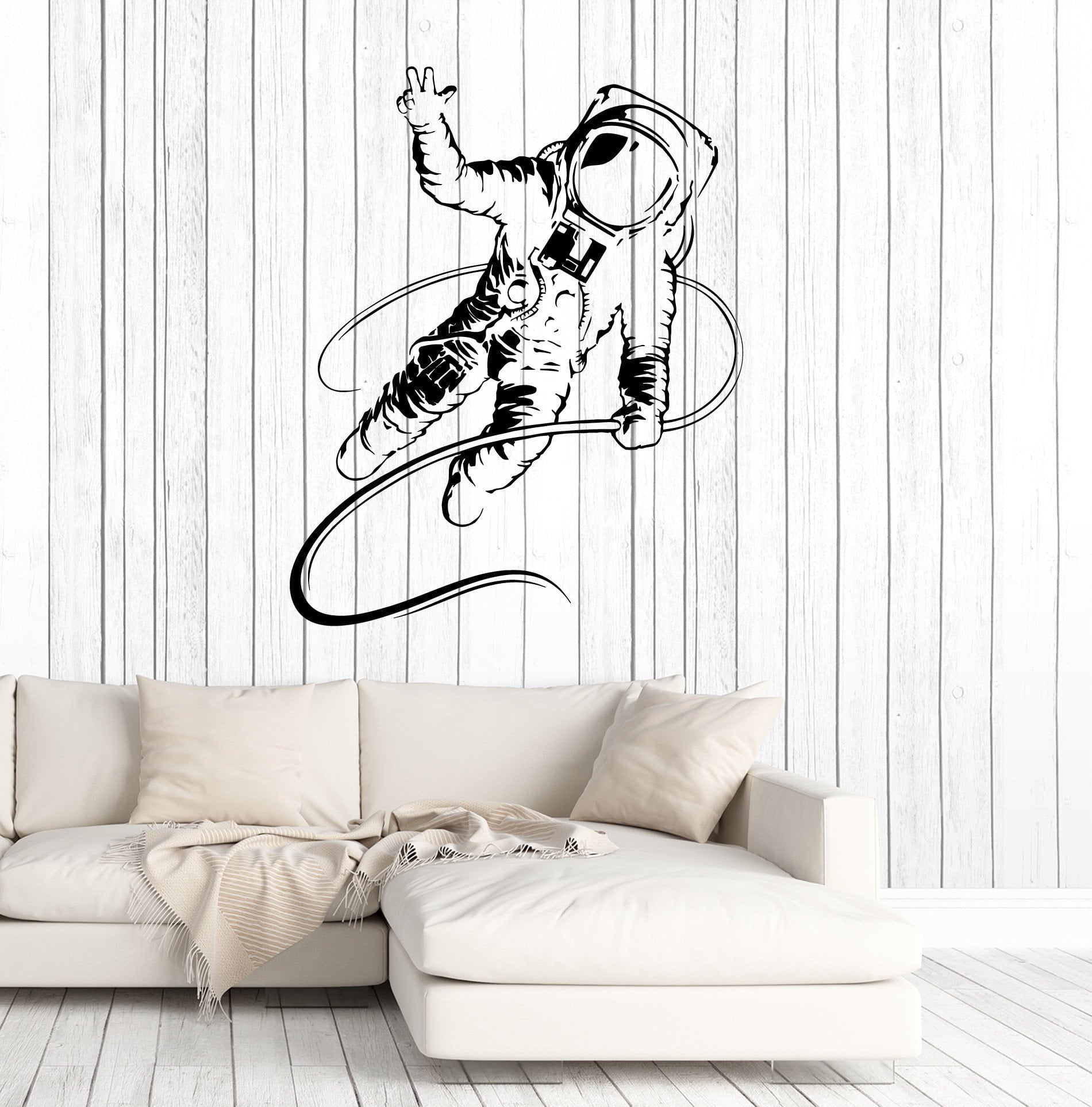 Vinyl Wall Decal Spaceman Astronaut Boy Kids Room Stickers Mural Uniqu ...