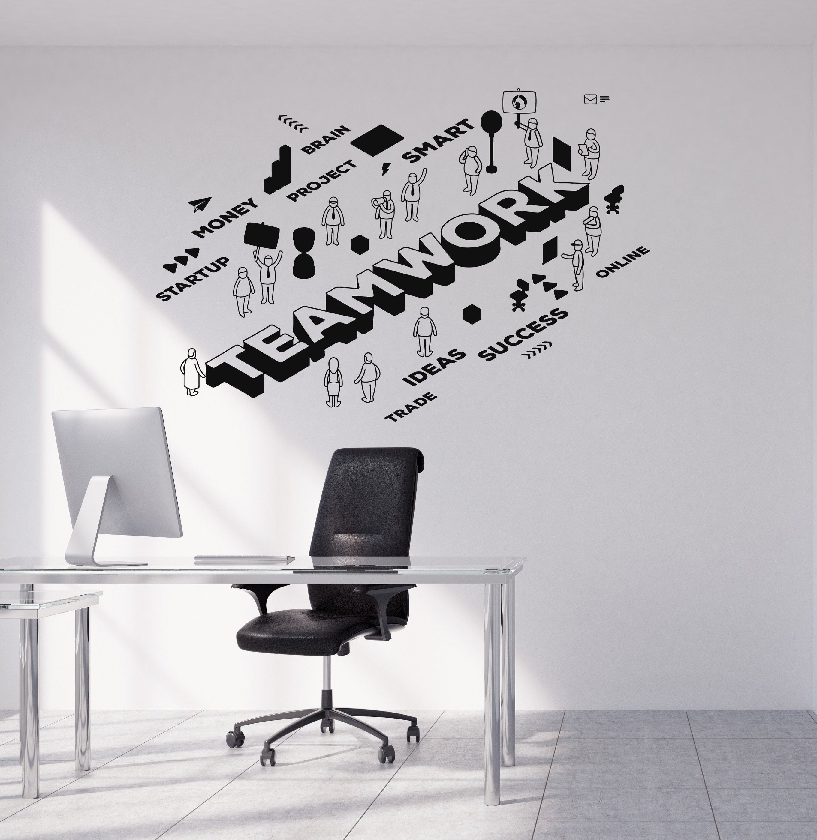 Vinyl Wall Decal Teamwork Team Office Worker Success Business Stickers ...