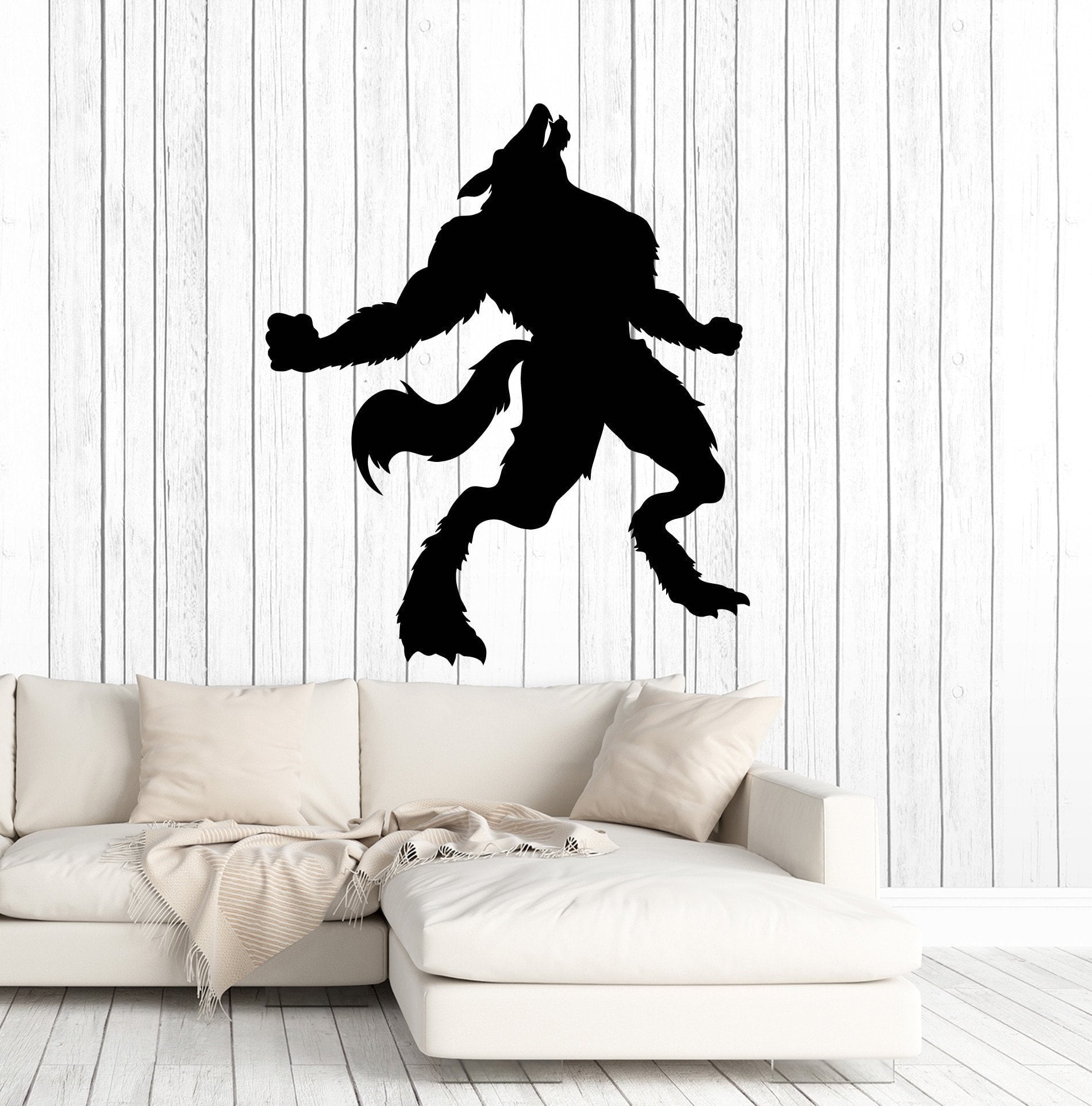 Vinyl Wall Decal Werewolf Silhouette Fantasy Kids Room Stickers Mural ...