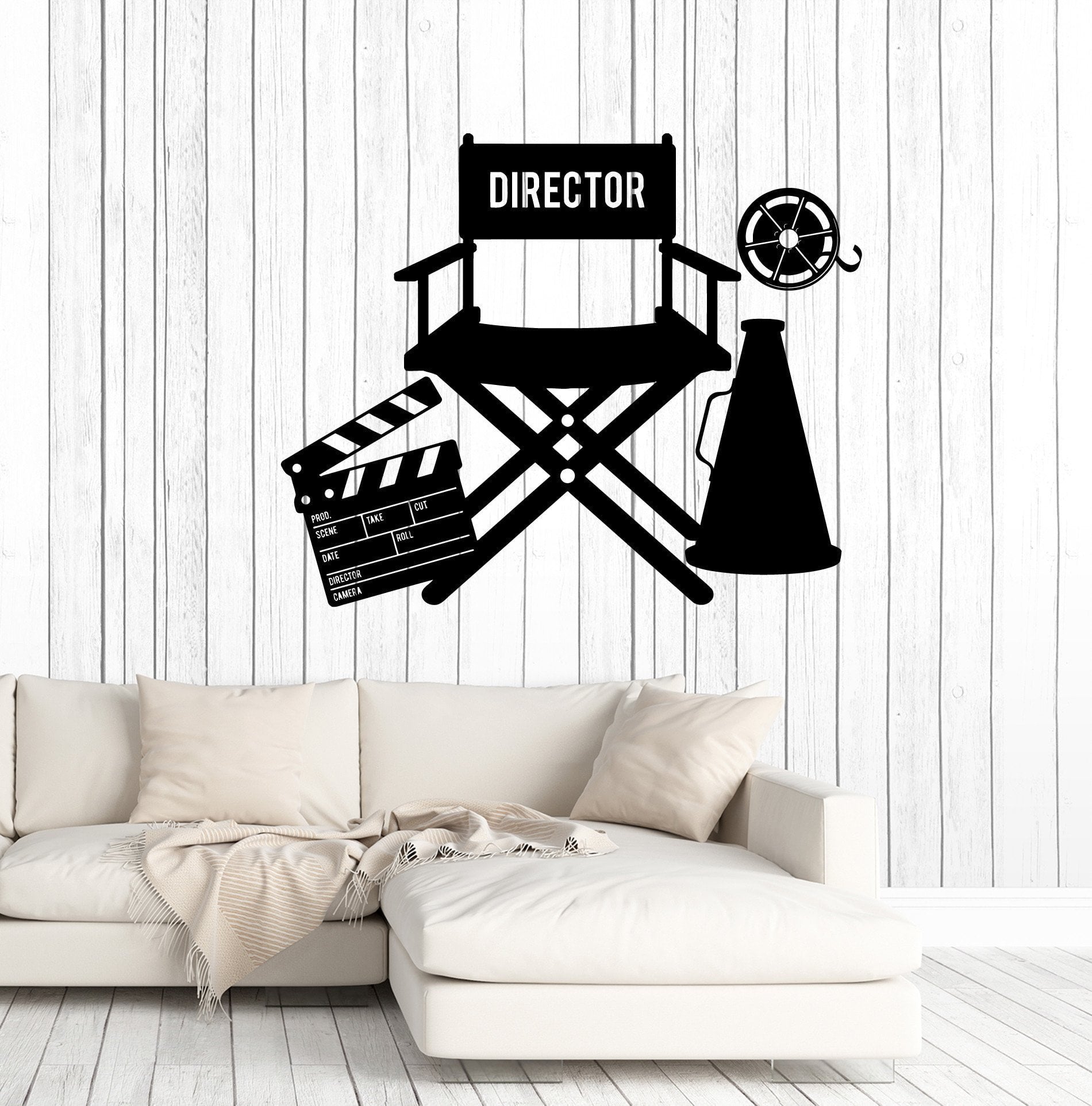 Vinyl Wall Decal Film Director Filming Cinema Room Movie Stickers Mura ...