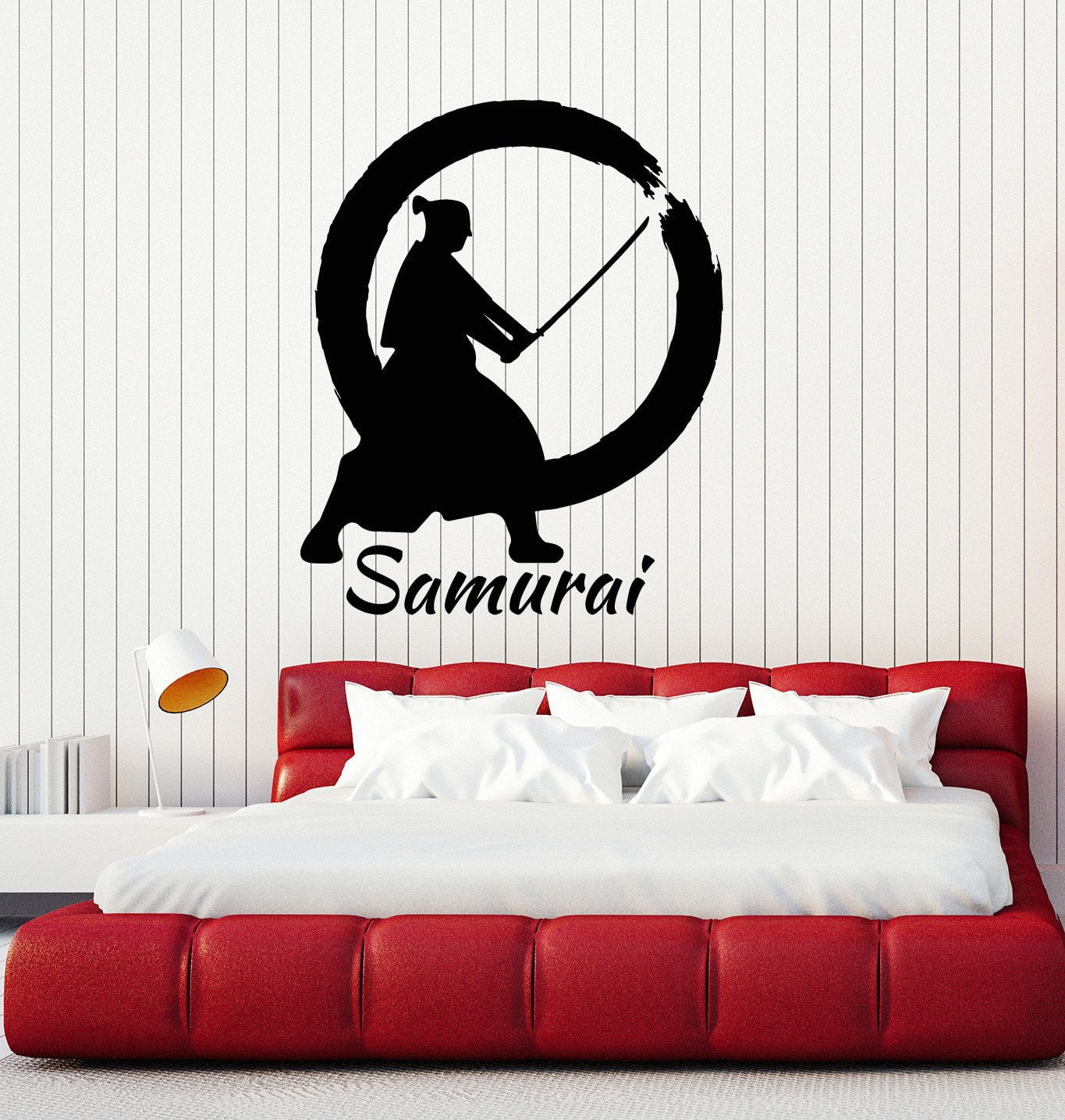 Vinyl Wall Decal Samurai Enso Circle Japanese Warrior Asian Decorating ...